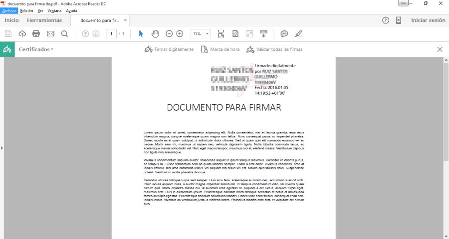 Como firmar un PDF para lexnet